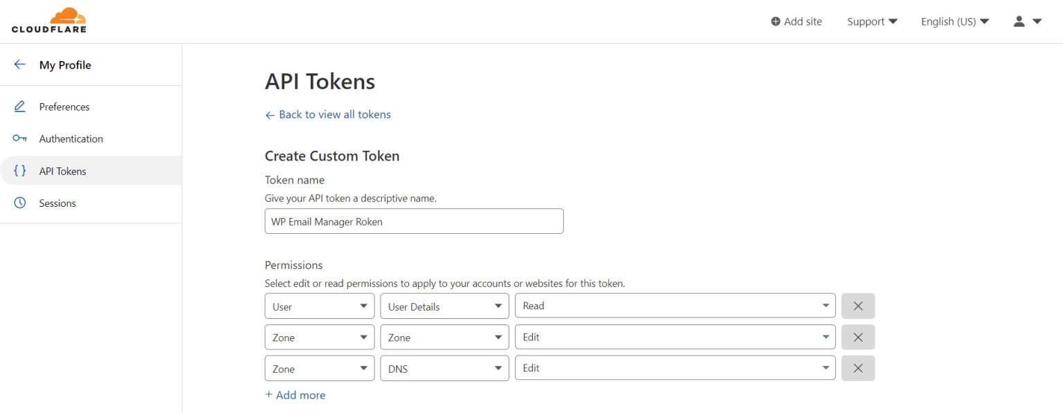 How To Obtain Your Cloudflare API Token - WP Email Manager