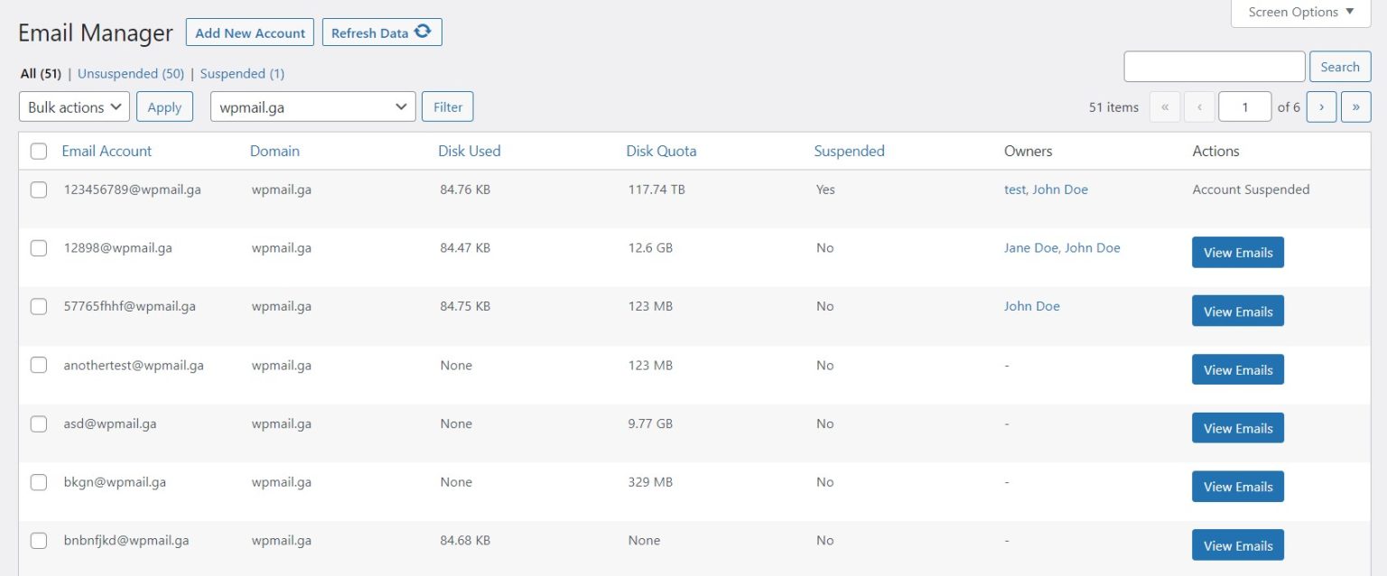 How to assign an email account to specific users - WP Email Manager