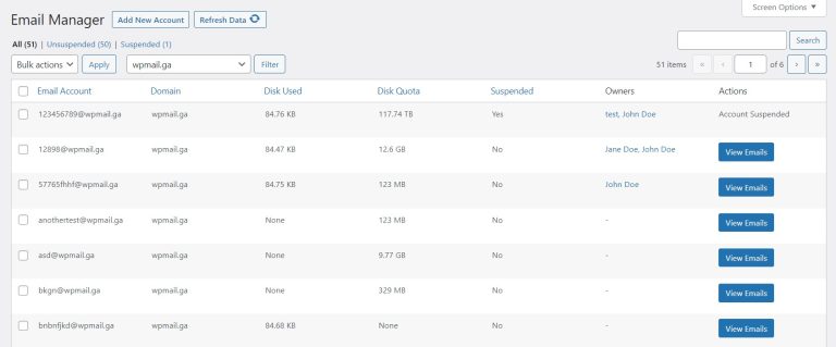 How to assign an email account to specific users - WP Email Manager