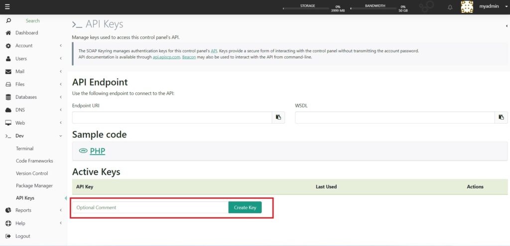 How To Obtain Your ApisCP API Key - WP Email Manager
